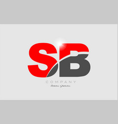 Red white color letter combination sb s b Vector Image