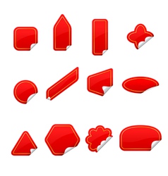 Red ribbon banner label on white background Vector Image