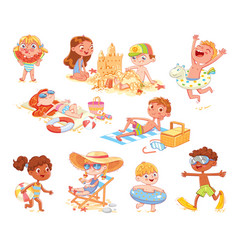 Summer vacation isolated on white background Vector Image