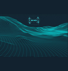 Computer generated binary code landscape on black Vector Image