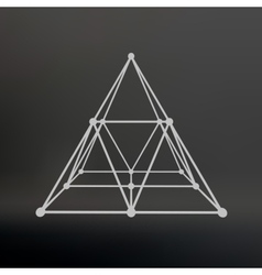 Wireframe mesh polygonal pyramid pyramid Vector Image