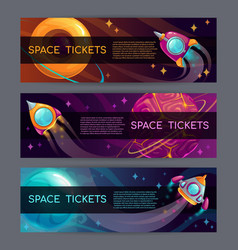 Vertical space banners set cosmic Royalty Free Vector Image