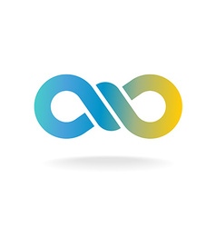 Infinity knot logo black chain link symbol Vector Image