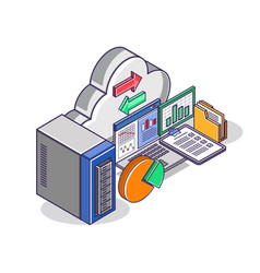 Set of icons for high-tech analysis of computer Vector Image