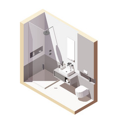 Isometric low poly laundry room Royalty Free Vector Image