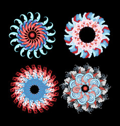 Set bright interesting circular abstractions Vector Image