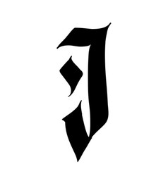Letter j in gothic style alphabet symbol Vector Image