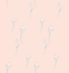 Subtle seamless pattern with drawn florals Vector Image