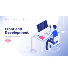 Front end development concept flat graphic Vector Image