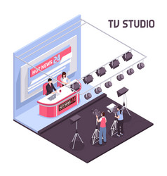 Tv studio isometric Royalty Free Vector Image - VectorStock