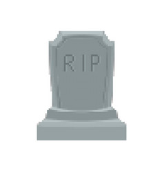 Grave pixel art tomb 8 bit gravestone halloween Vector Image