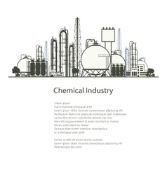 Industrial chemical plant banner Royalty Free Vector Image