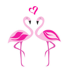 Two flamingos in love Royalty Free Vector Image