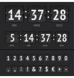 Countdown timer and scoreboard numbers Royalty Free Vector