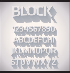 Retro 3d font with shadow Royalty Free Vector Image