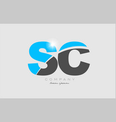 Grey blue alphabet letter sc s c logo icon design Vector Image