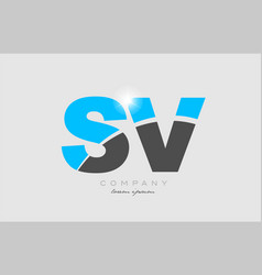 Grey blue alphabet letter sv s v logo icon design Vector Image