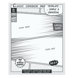Comic book style template Royalty Free Vector Image