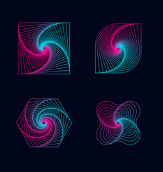 Gradient line spiral designs elements Royalty Free Vector