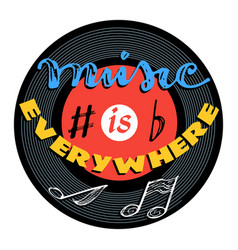 Music lettering musical typography graphic Vector Image