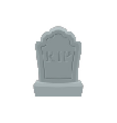 Grave pixel art tomb 8 bit gravestone halloween Vector Image