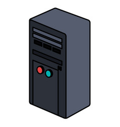 Computer tower isolated icon Royalty Free Vector Image
