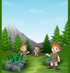 Landscape background with mountains Royalty Free Vector