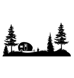 Happy camper logo design print camping lantern Vector Image