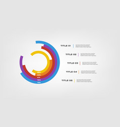 Circular chart color infographics step by step Vector Image
