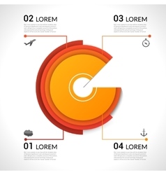 Modern paper infographics in a pie chart for web Vector Image