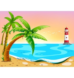 A simple beach scene Royalty Free Vector Image