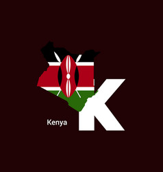 Kenya map in english lettering map Royalty Free Vector Image