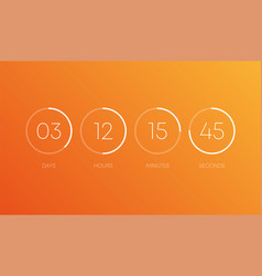 Countdown clock on orange gradient background Vector Image