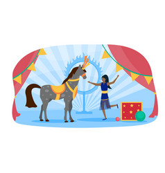 Animal trainer in circus Royalty Free Vector Image