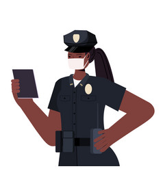 Cartoon police officer or policewoman Royalty Free Vector