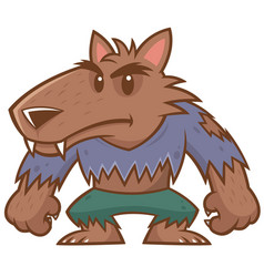 Cartoon Werewolf Waving Royalty Free Vector Image