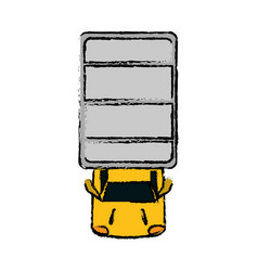 Drawing car parking top view Royalty Free Vector Image