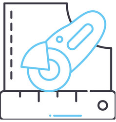 Rotary cutter line icon outline symbol Royalty Free Vector
