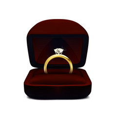 Wedding ring in the box isometric Royalty Free Vector Image