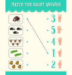 Insect math number worksheet Royalty Free Vector Image