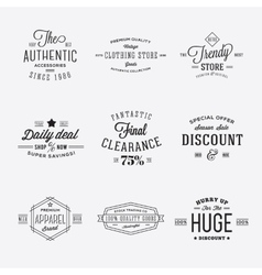 Retro Typography Discount and Sale Labels Vector Image