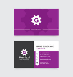Purple color modern business card design Vector Image
