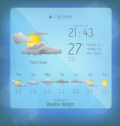 Weather widget template 5 Royalty Free Vector Image