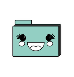 Cute folder kawaii Royalty Free Vector Image - VectorStock