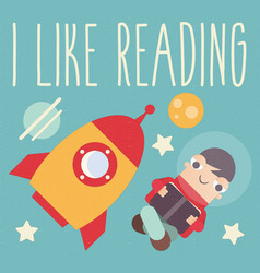 A cute kid reading Royalty Free Vector Image - VectorStock