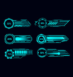 Hud loading progress bars sci fi interface Vector Image