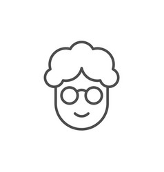 Old woman line outline icon Royalty Free Vector Image