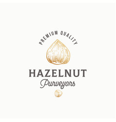 Hazelnut logo design template fresh walnut Vector Image