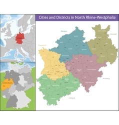 Lippe grey county map north rhine-westphalia de Vector Image