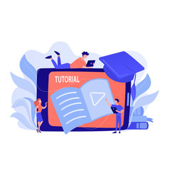 Video tutorial concept landing page Royalty Free Vector